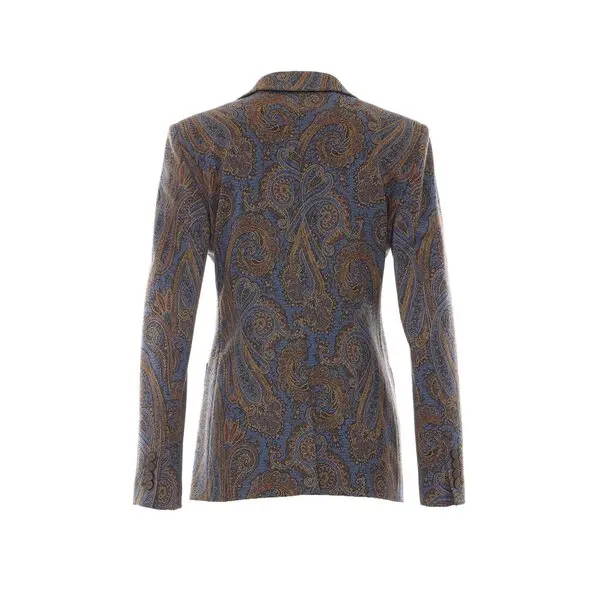 Etro Jacquard Single-breasted Jacket In Cotton Blend With Paisley Pattern
