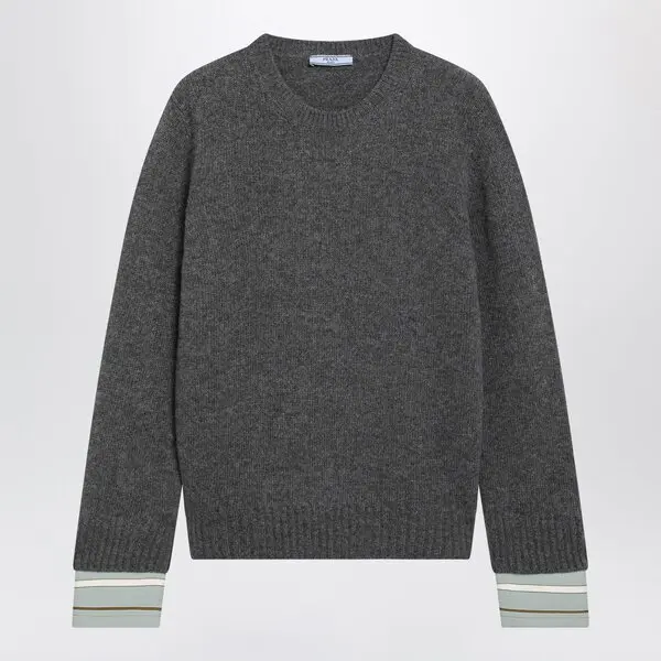 Prada Slate Grey Wool And Cashmere Sweater