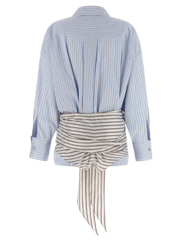 Attico Striped Poplin Shirt Bodysuit