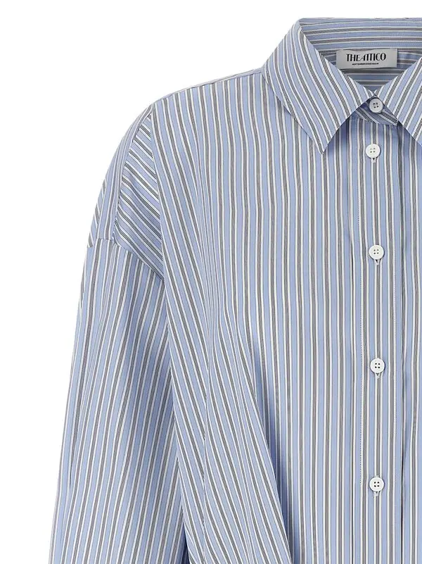 Attico Striped Poplin Shirt Bodysuit