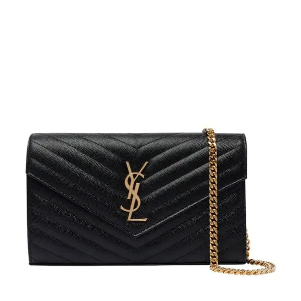 Saint Laurent Cassandre Classic Chain Pouch - Black