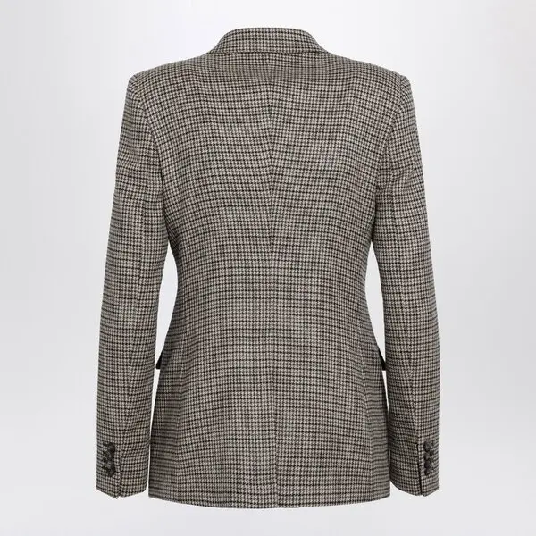 Tagliatore Houndstooth Wool Blend Blazer - Brown