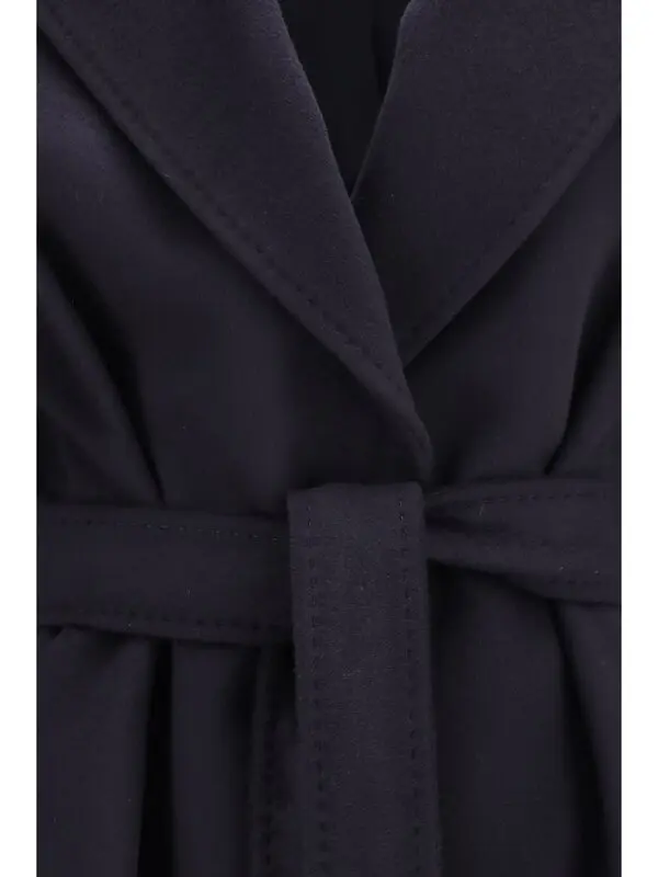 Max Mara Wool Coat With Peak Lapels - Blue