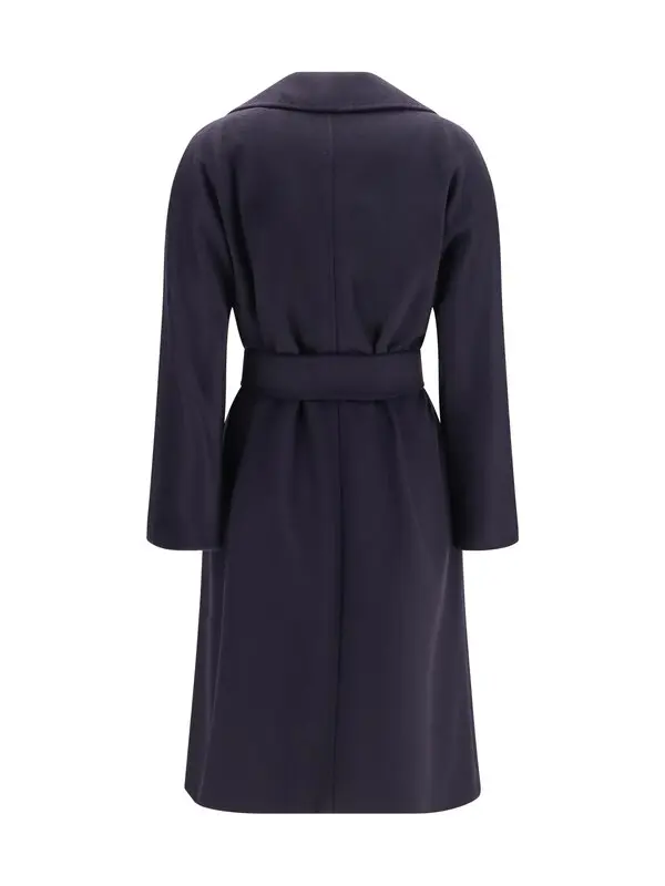Max Mara Wool Coat With Peak Lapels - Blue