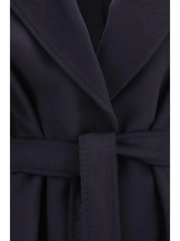 Max Mara Wool Coat With Peak Lapels - Blue