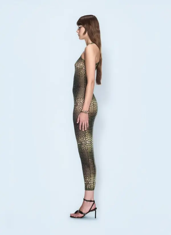 Off-White Crocodile Mesh Racer Dress