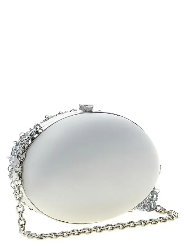 SELF-PORTRAIT Crystal Chain Clutch - Gray