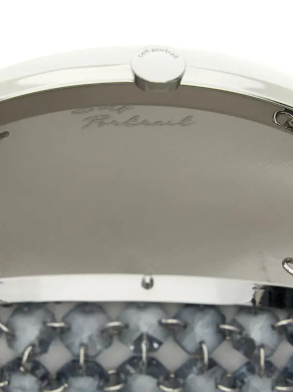 SELF-PORTRAIT Crystal Chain Clutch - Gray