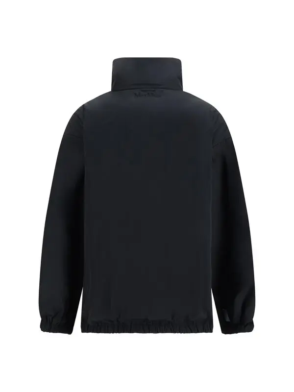 Max Mara Reversible Padded Bomber In Radzmir And Water Repellent Canvas - Black