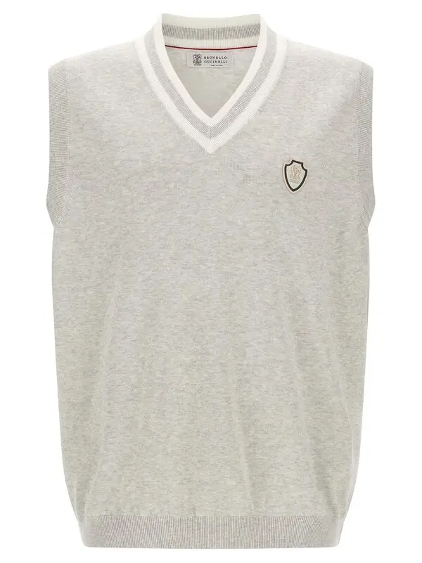 Brunello Cucinelli Heraldic Logo Vest - Gray
