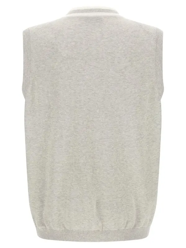 Brunello Cucinelli Heraldic Logo Vest - Gray