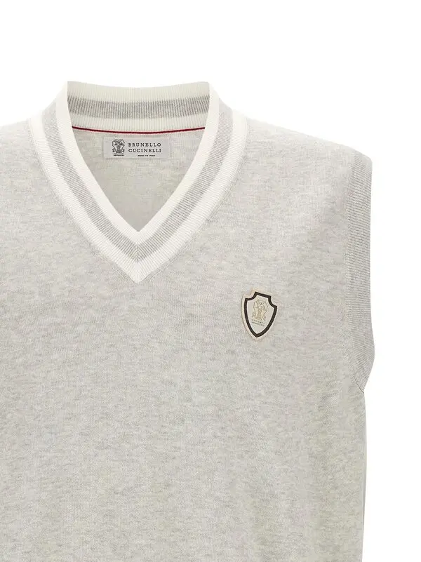 Brunello Cucinelli Heraldic Logo Vest - Gray