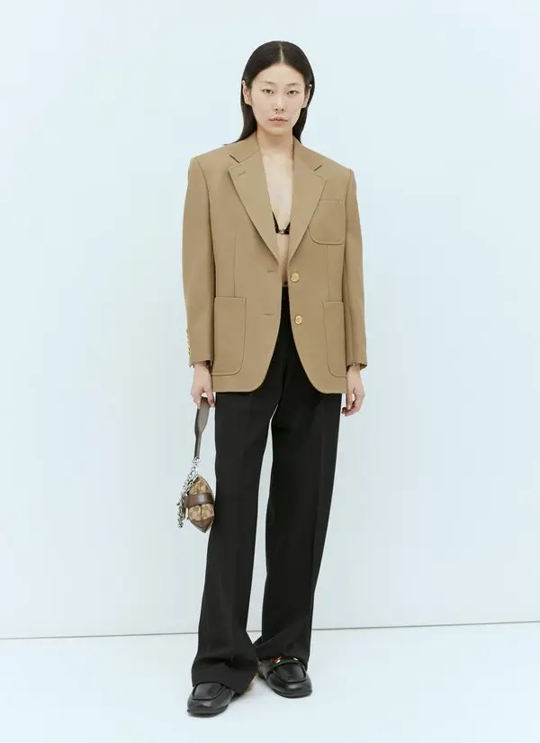 Gucci Wool Horsebit Detail Blazer