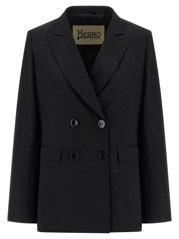 Herno Micro Sequin Blazer - Black
