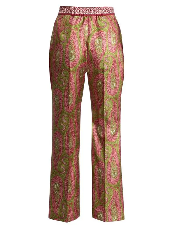 Etro Paisley Foliage Bootcut Pants