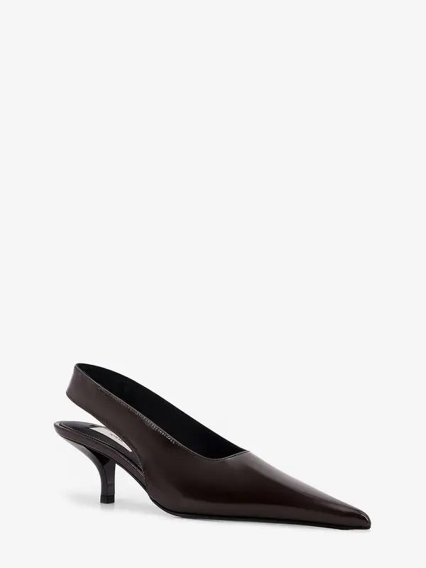 TOTEME Patent Leather Slingback Pumps - Brown