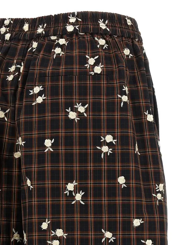 GANNI Check Flower' Bermuda Shorts