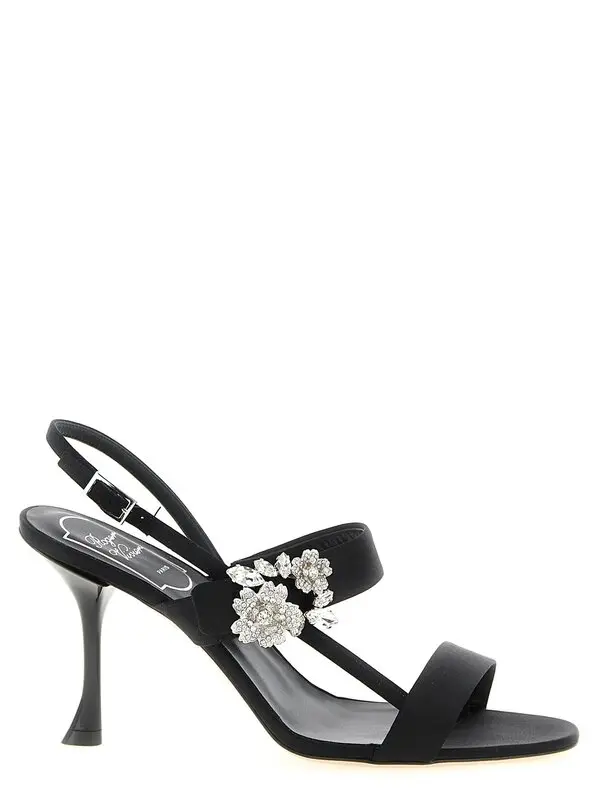 ROGER VIVIER Mini Bouquet Satin Sandals