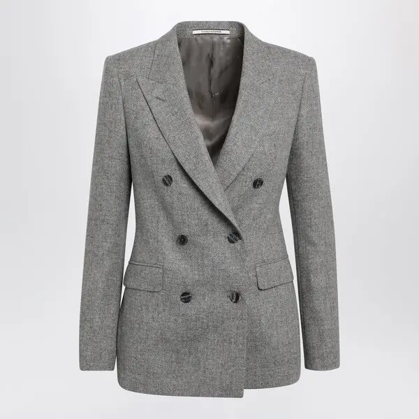 Tagliatore Wool And Cashmere Herringbone Jacket - Gray