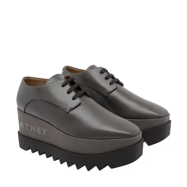 Stella McCartney Elyse Wedged Lace Up Shoes - Gray