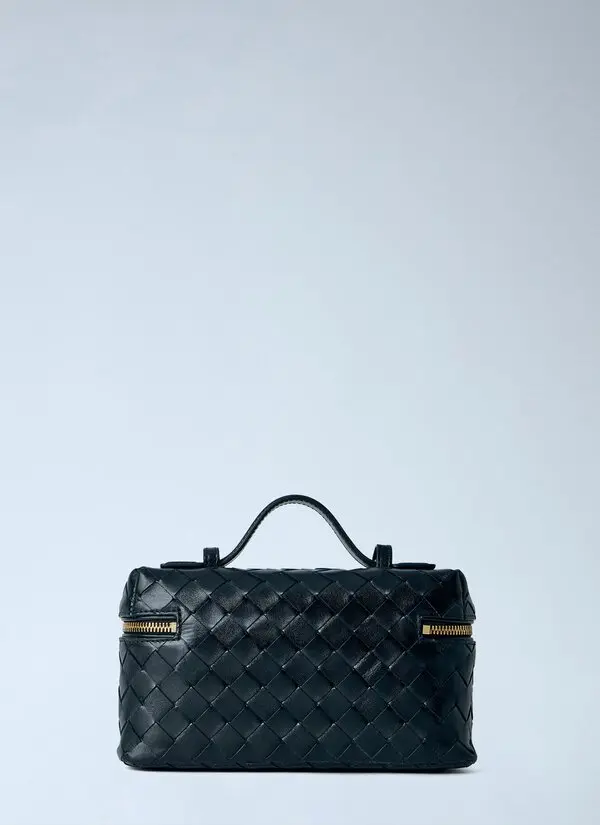 Bottega Veneta Intrecciato Leather Vanity Case - Black
