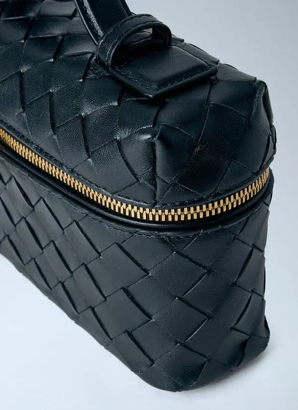 Bottega Veneta Intrecciato Leather Vanity Case - Black