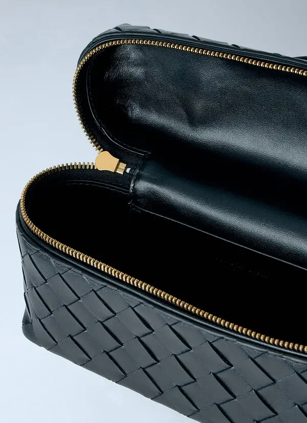 Bottega Veneta Intrecciato Leather Vanity Case - Black
