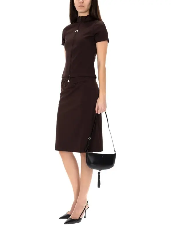 COURREGES Midi Skirt With Logo