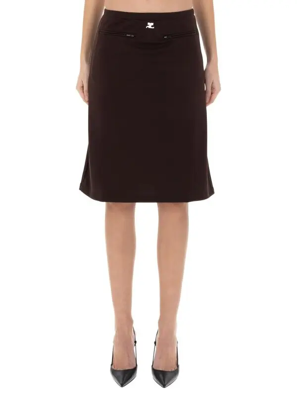 COURREGES Midi Skirt With Logo