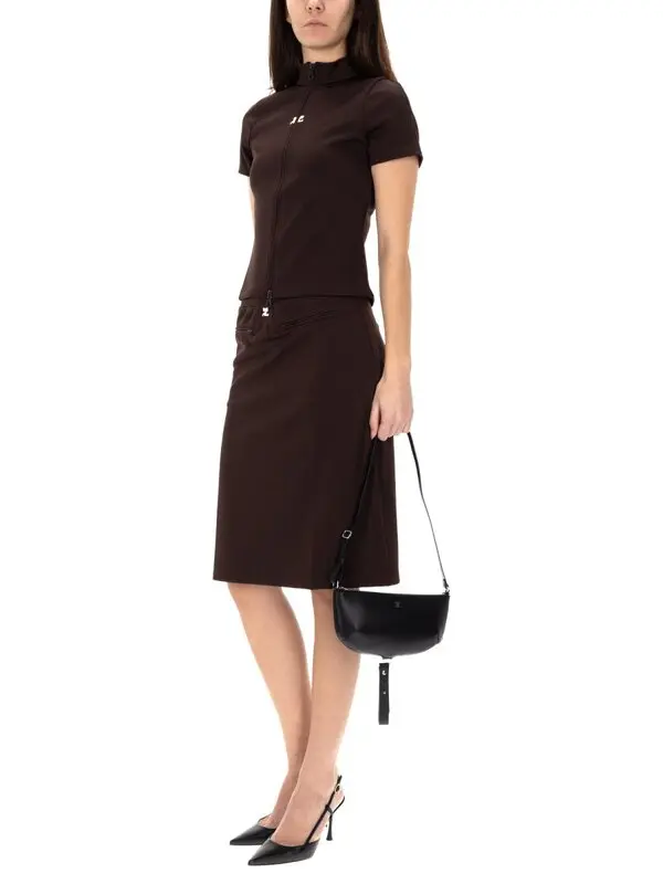 COURREGES Midi Skirt With Logo