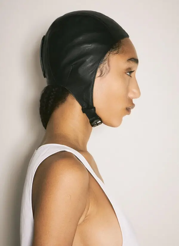 Saint Laurent Leather Aviator Hat