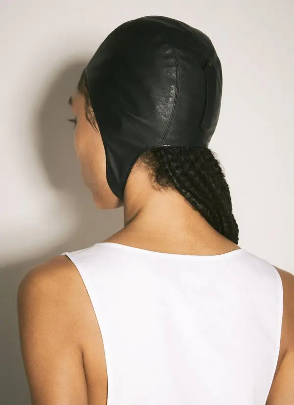 Saint Laurent Leather Aviator Hat