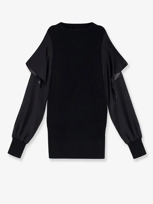 Sacai Cotton Sweater - Black