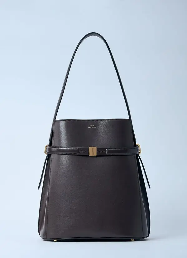 TOTEME Belted Leather Bucket Bag