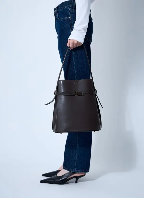 TOTEME Belted Leather Bucket Bag
