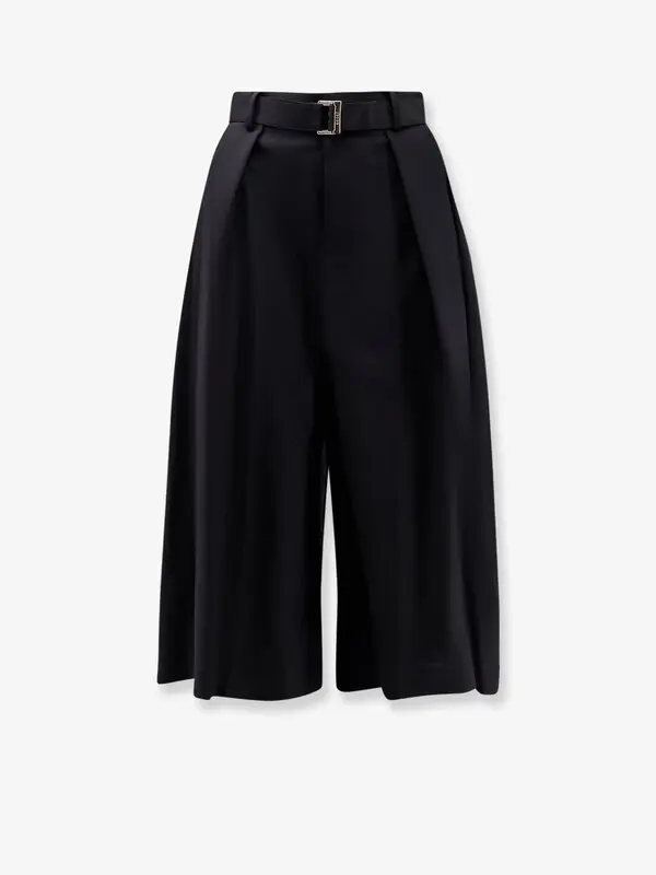 Sacai Wool Blend Bermuda Shorts - Black