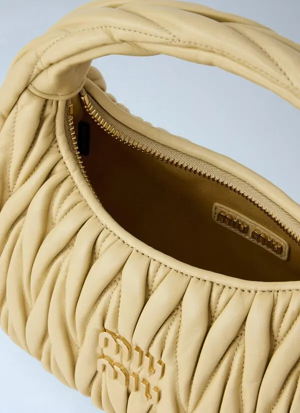 Miu Miu Wander Nappa Matelassé Hobo Bag - Yellow