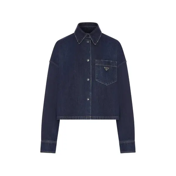 Prada Cotton Classic Collar Shirt - Blue