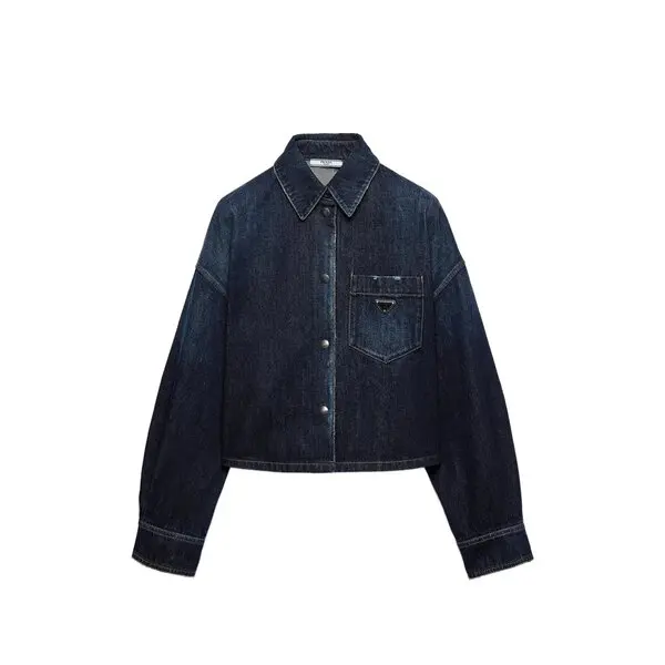Prada Cotton Classic Collar Shirt - Blue
