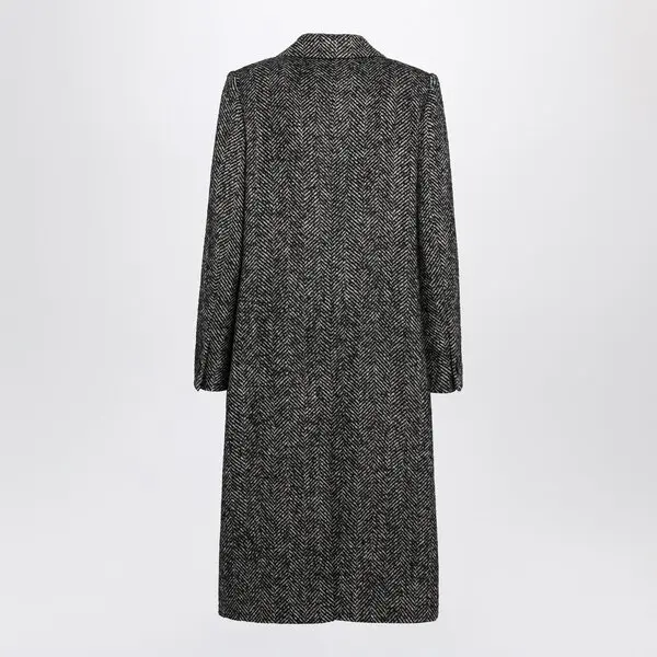Tagliatore Single-breasted Wool Blend Herringbone Coat - Black