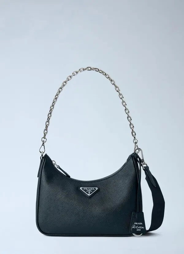 Prada Re-edition 2005 Saffiano Shoulder Bag - Black