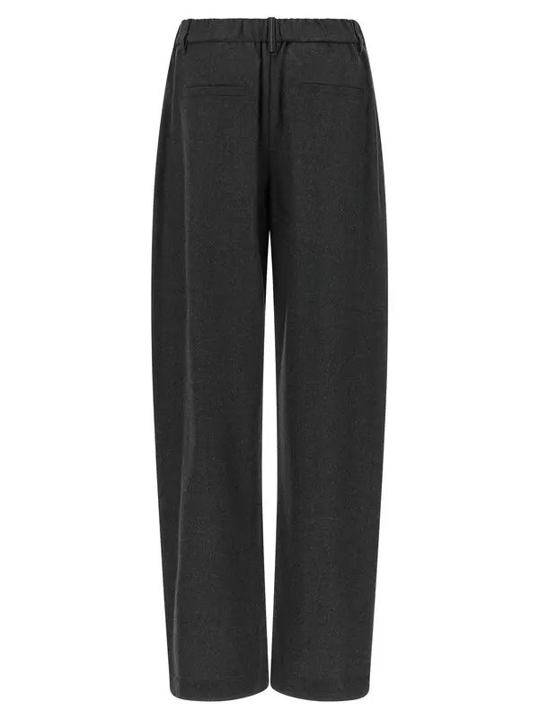 Brunello Cucinelli Mélange Wool Trousers - Gray