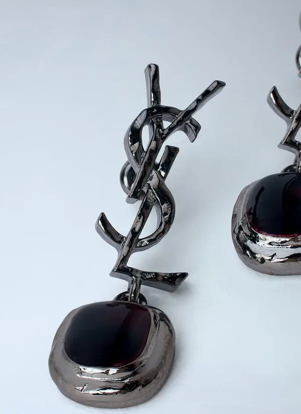 Saint Laurent Mini Cabochon Earrings