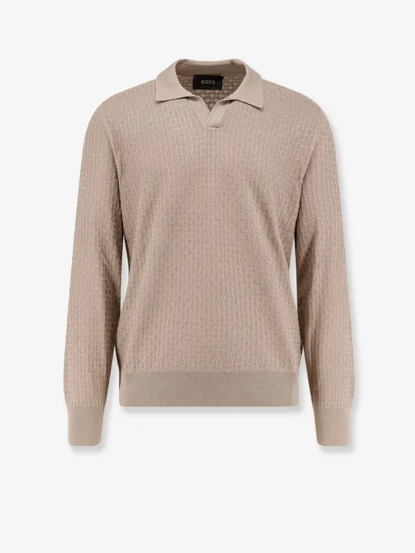 BOSS Silk Sweater With All-over Processing