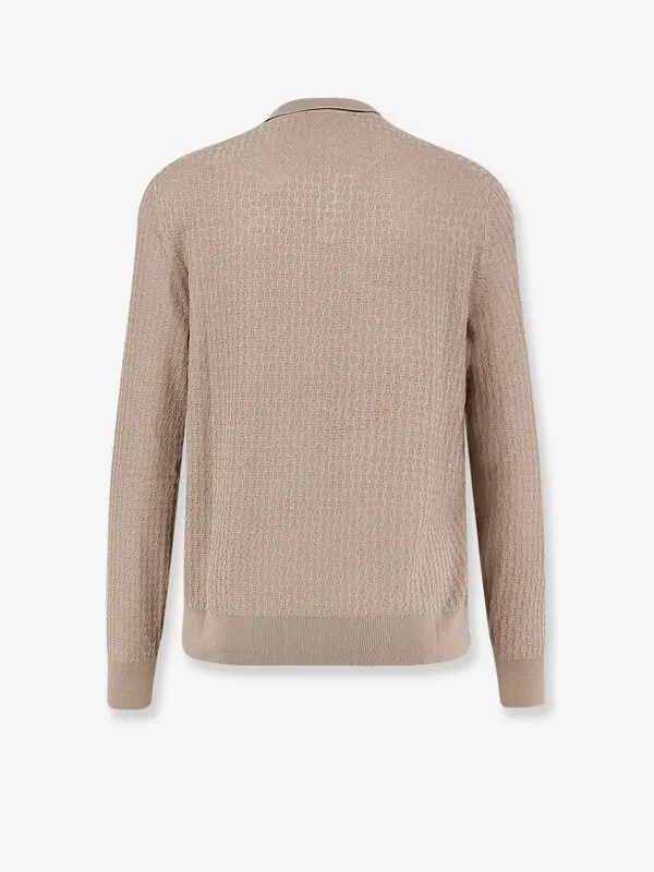 BOSS Silk Sweater With All-over Processing - Cream