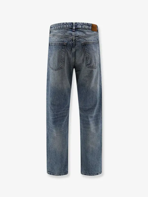 BOSS Cotton Jeans With Back Suede Logo Patch