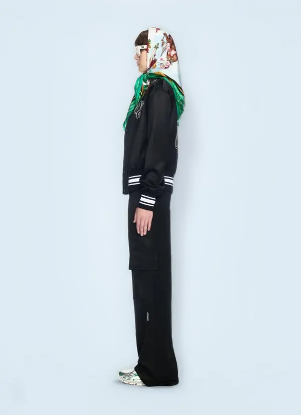 Off-White Satin Cargo Pants - Black