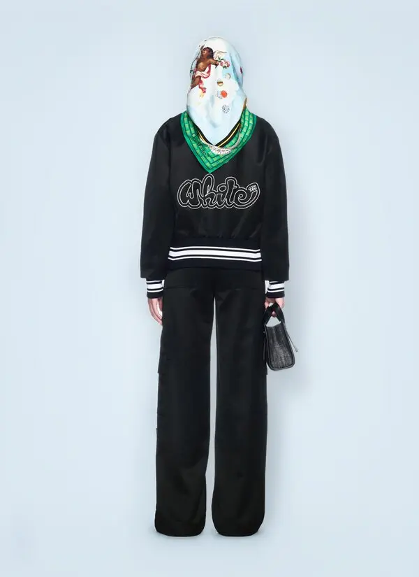 Off-White Satin Cargo Pants - Black