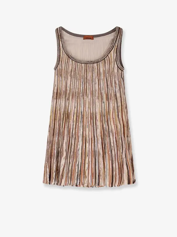 Missoni Short Viscose Blend Dress With All-over Sequins - Multicolor