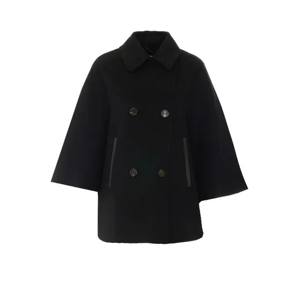 Max Mara Double-breasted Cashmere Cape - Black